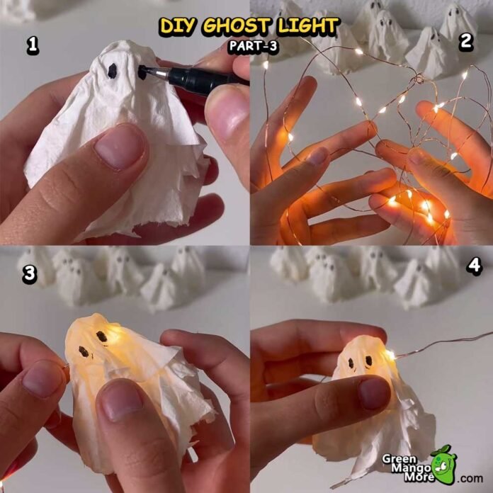 DIY: How to Make Little Ghost Lights For Halloween Decoration